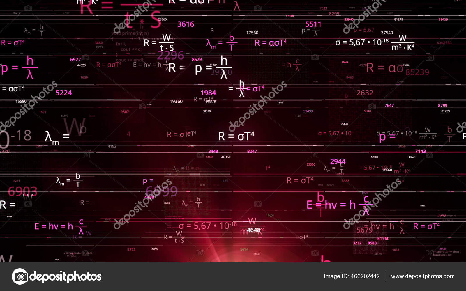 Brainstorming from mathematical equations. Animation. Burst of ...