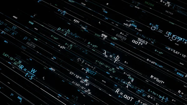 Brainstorming from mathematical equations. Animation. Burst of ...