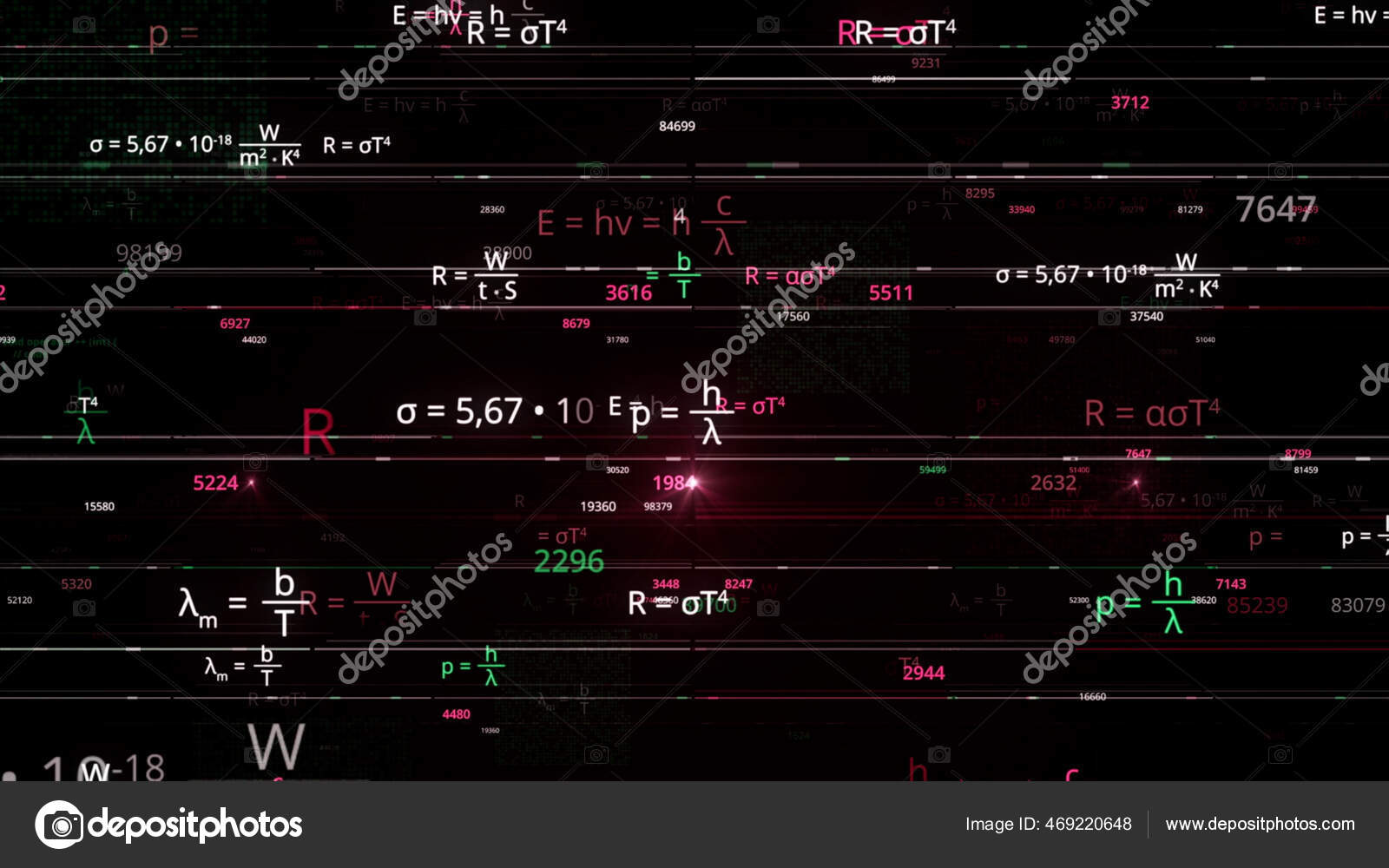 Concept of mathematical or scientific research. Animation. Physics and ...