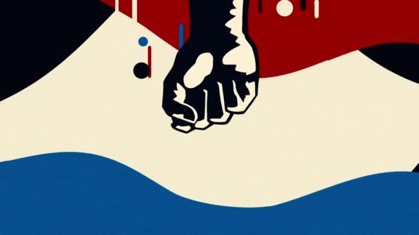 Demonstration, revolution, protest concept. Animation. Male arm fist ...