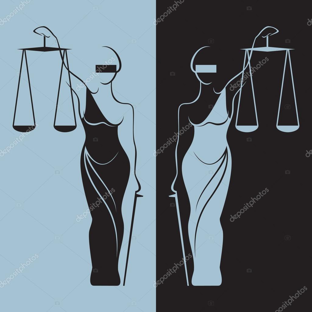 Vector illustration of Themis Goddess of Justice in contour style ...