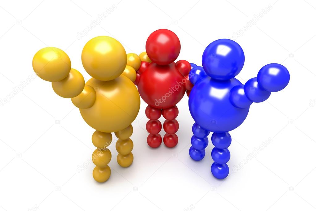 3D abstract multicolored "Ballman" characters — Stock Photo © MaleWitch ...