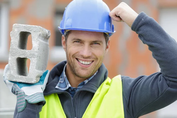 Construction Worker Cement Block Stock Photo by ©photography33 452418778