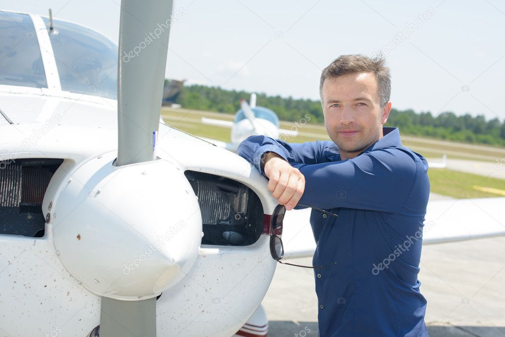 Man and airplane propeller Stock Photo by ©photography33 93173400