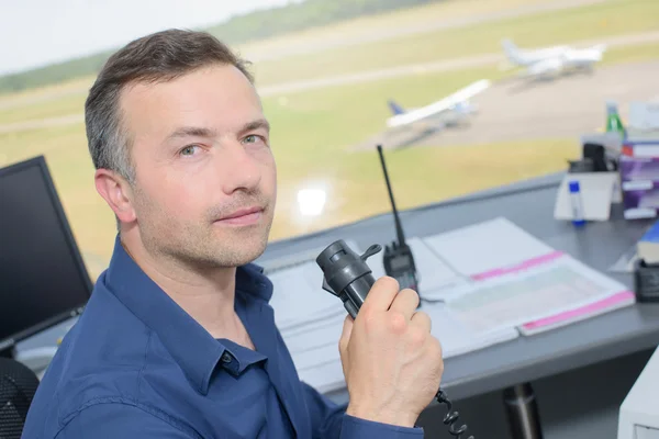 Man at work in control tower — Stock Photo © photography33 #92352846