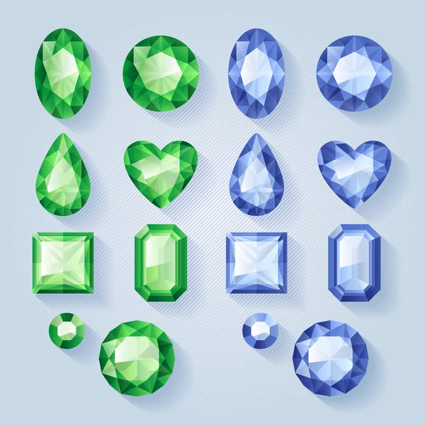 Set of blue gems of different cuts and shapes Stock Vector Image by ...