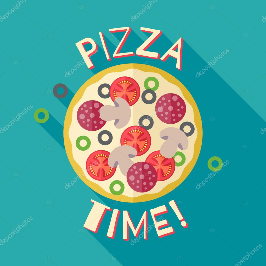 Pizza time banner poster template illustration. — Stock Vector © rea ...