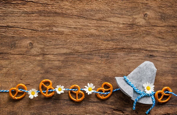 Bavarian background with copy space for Oktoberfest — Stock Photo ...