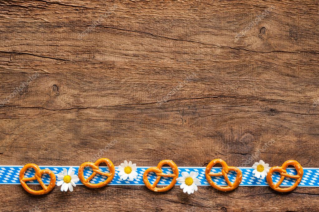 Bavarian background with copy space for Oktoberfest — Stock Photo ...