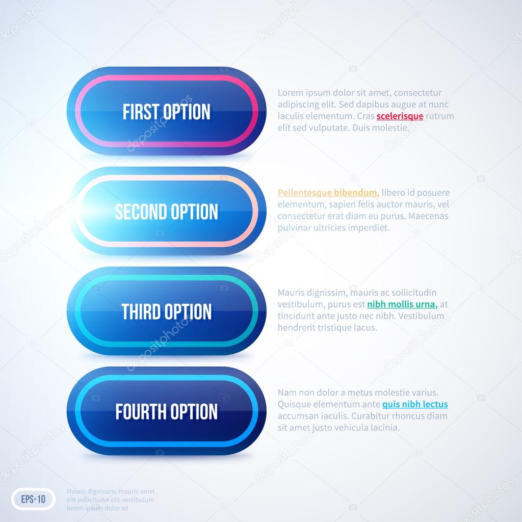 Shiny layout with four blue options Stock Vector by ©miaou-miaou 67347775