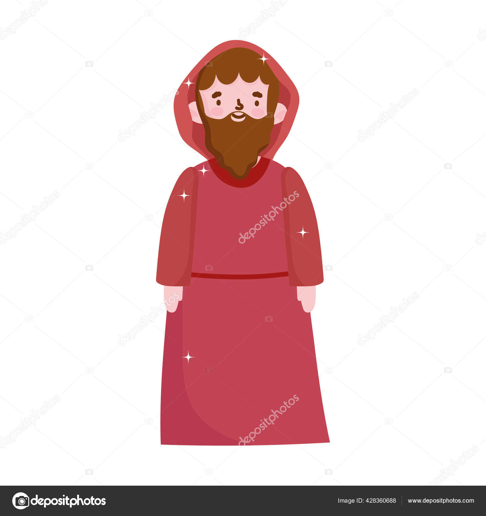 Nativity, joseph character manger cartoon Stock Vector Image by ...