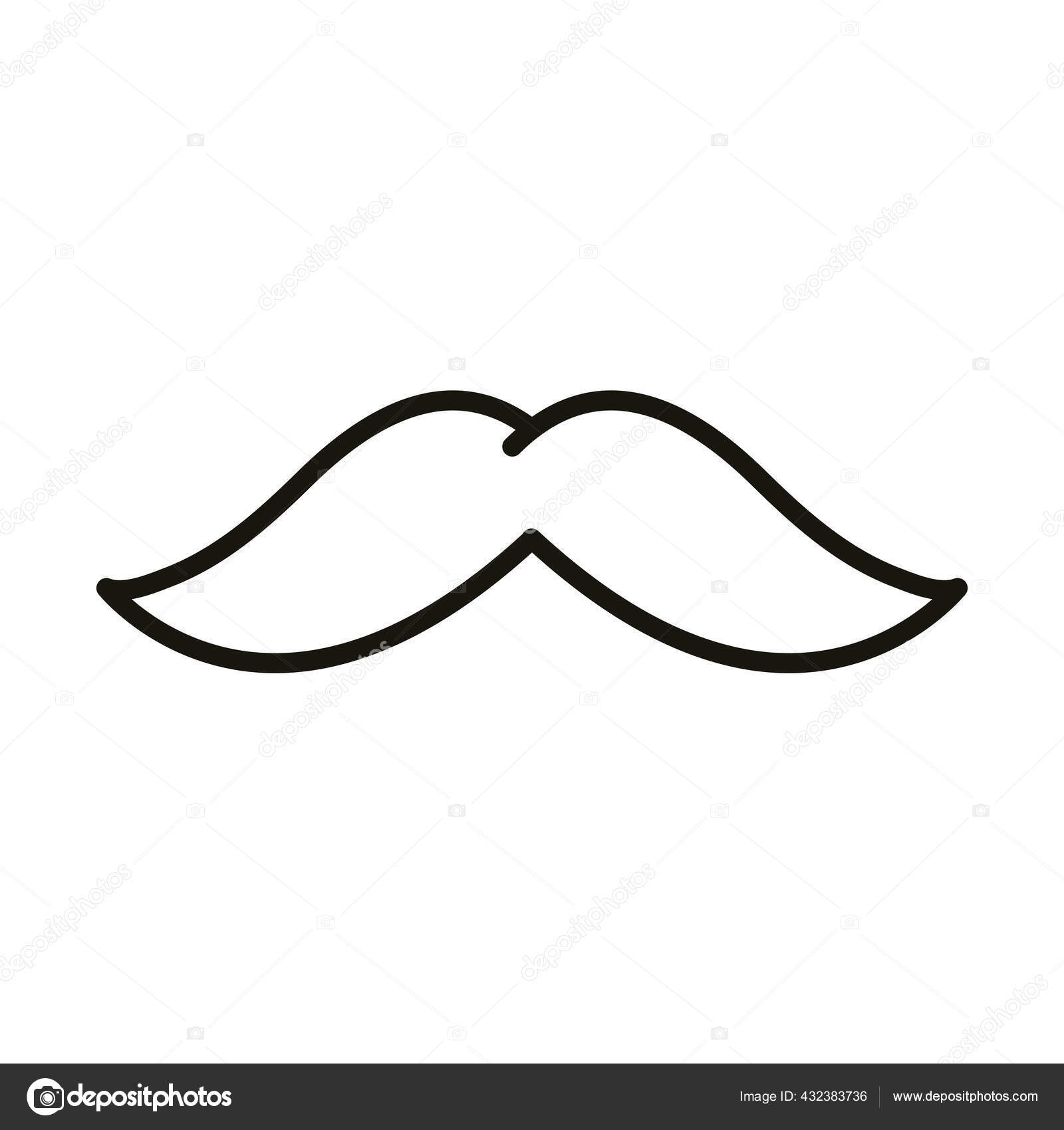 Bigote de dibujos animados estilo hipster, línea y relleno Vector de ...