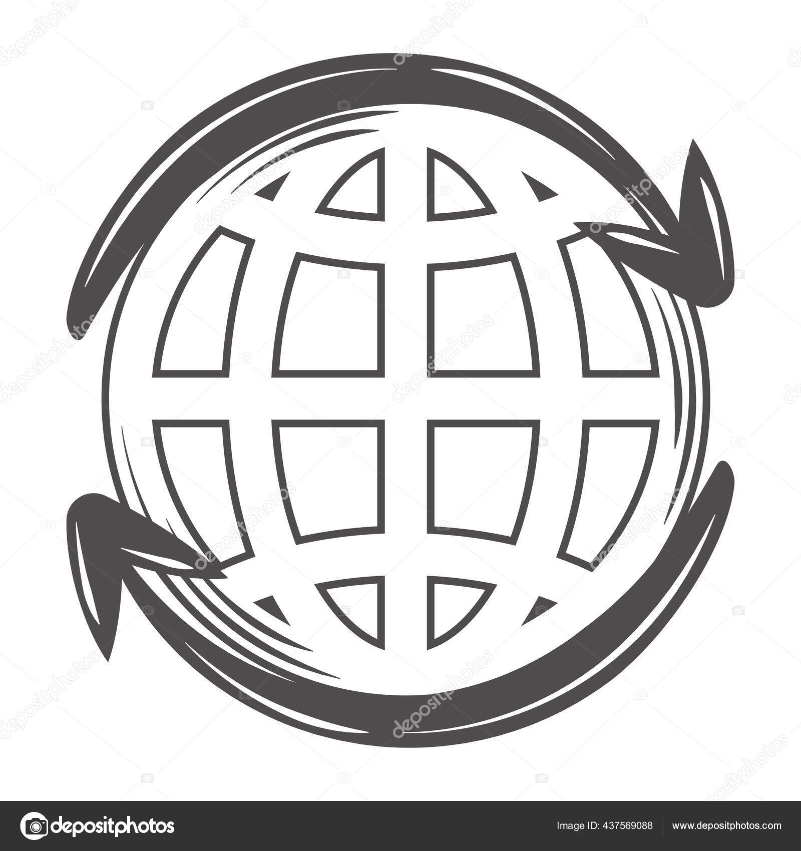 Globe map world arrows rotation around icon Stock Vector by ©stockgiu ...