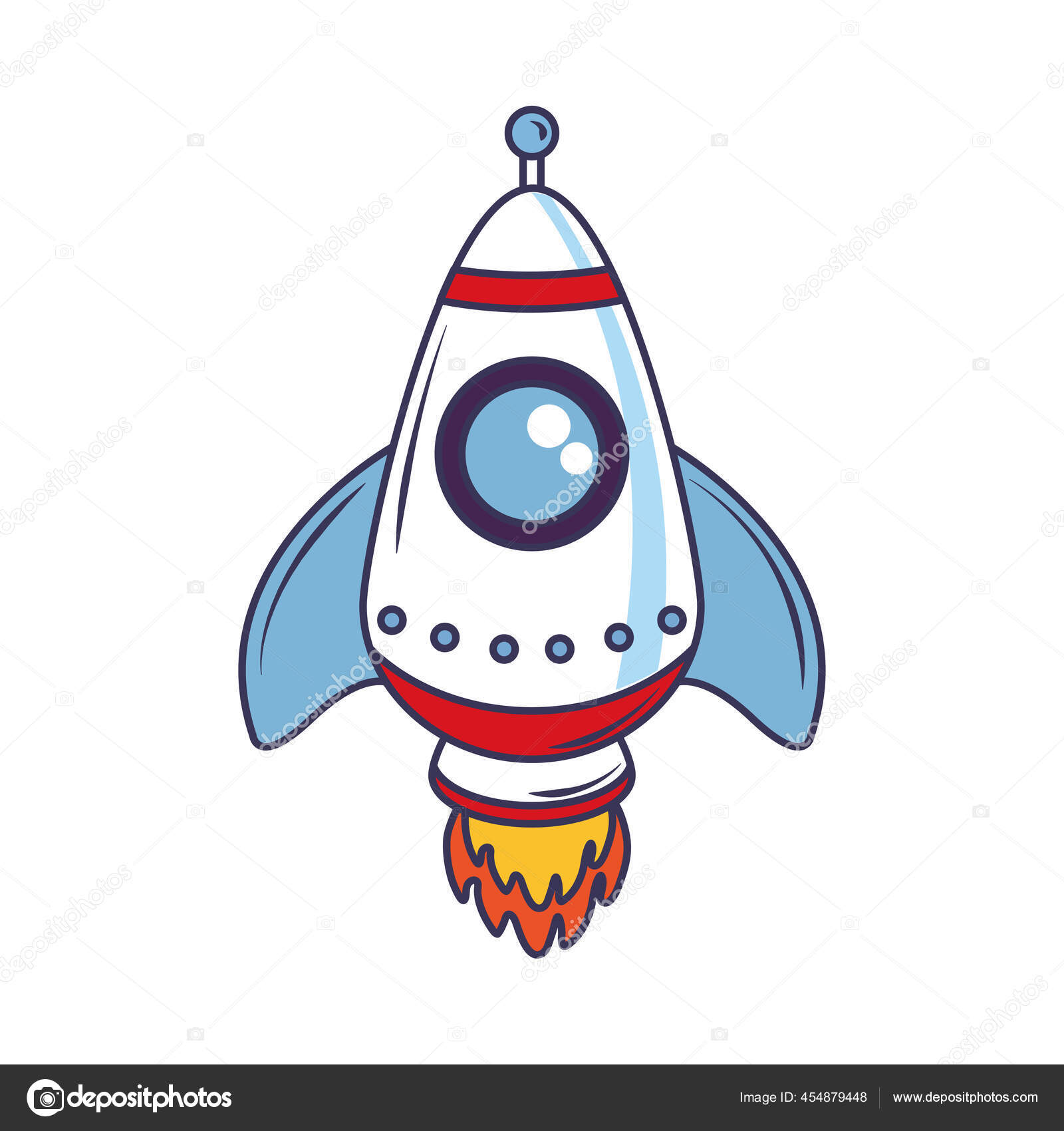 Cute space spaceship Stock Vector by ©stockgiu 454879448