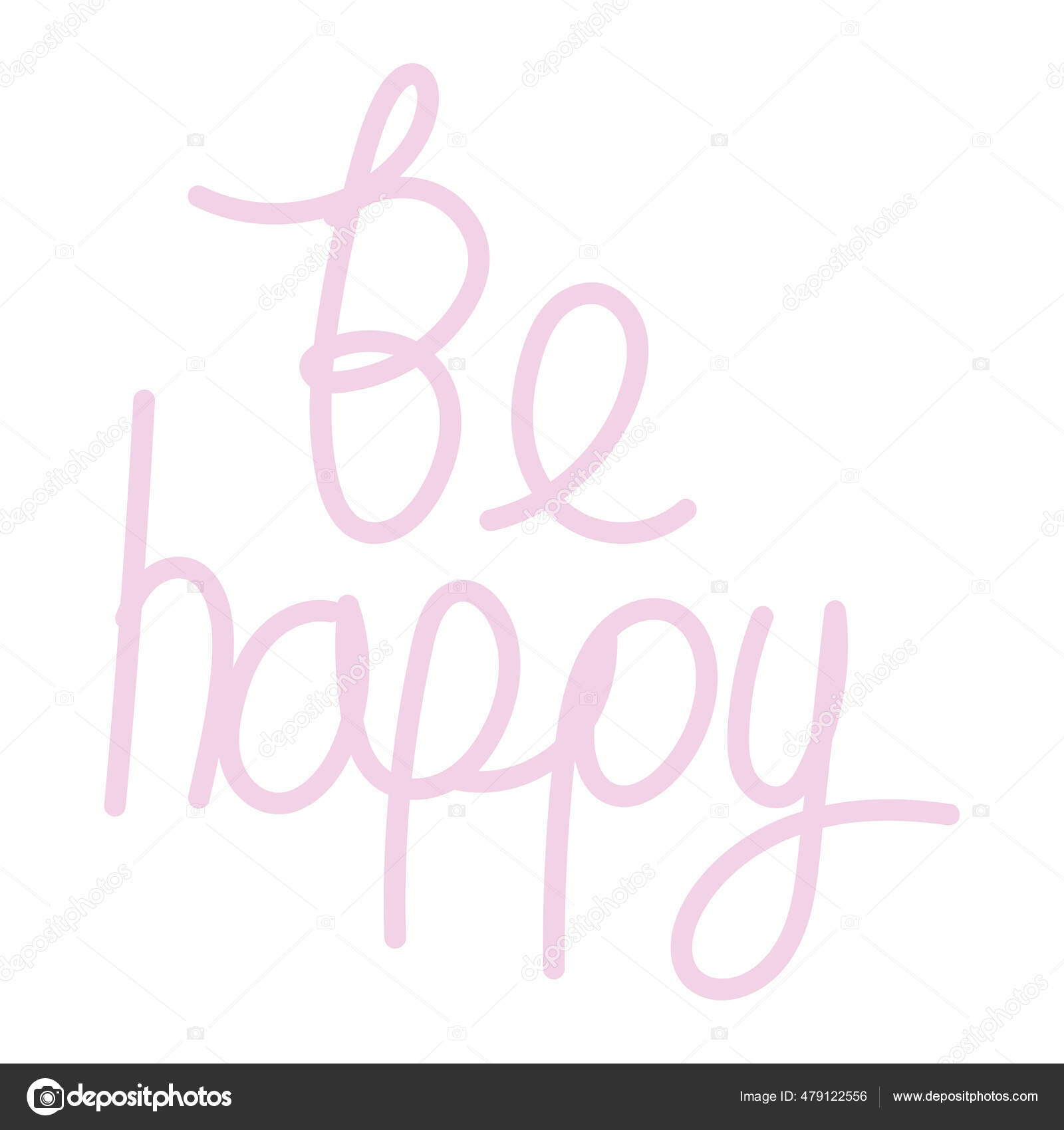Be happy lettering Stock Vector by ©stockgiu 479122556