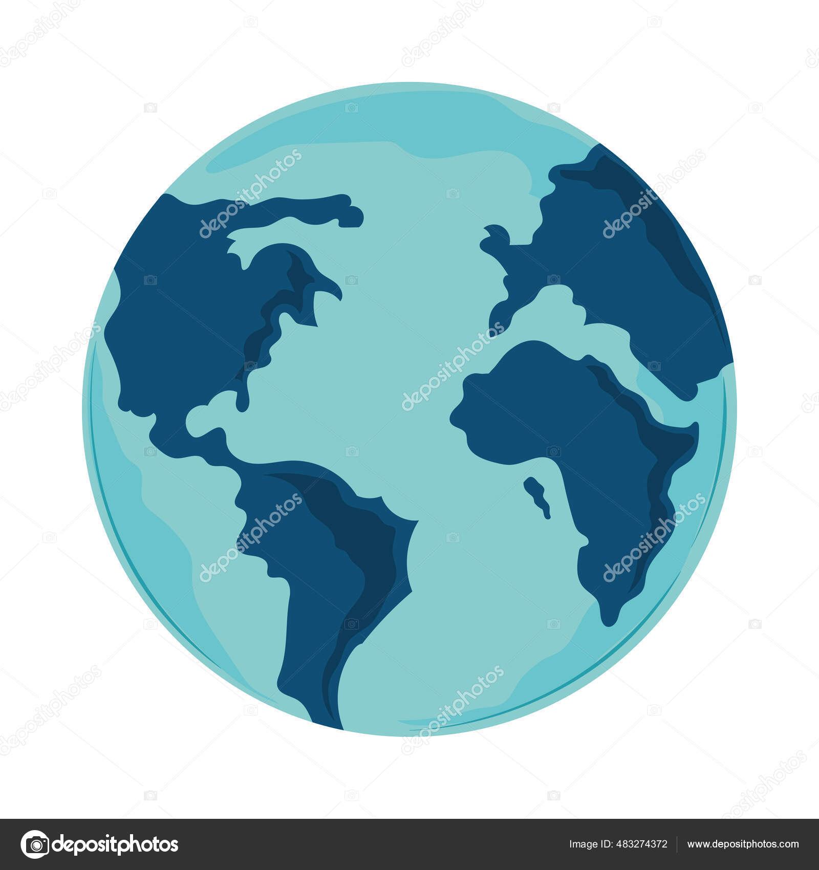 Mapa del planeta tierra Vector de stock #483274372 de ©stockgiu