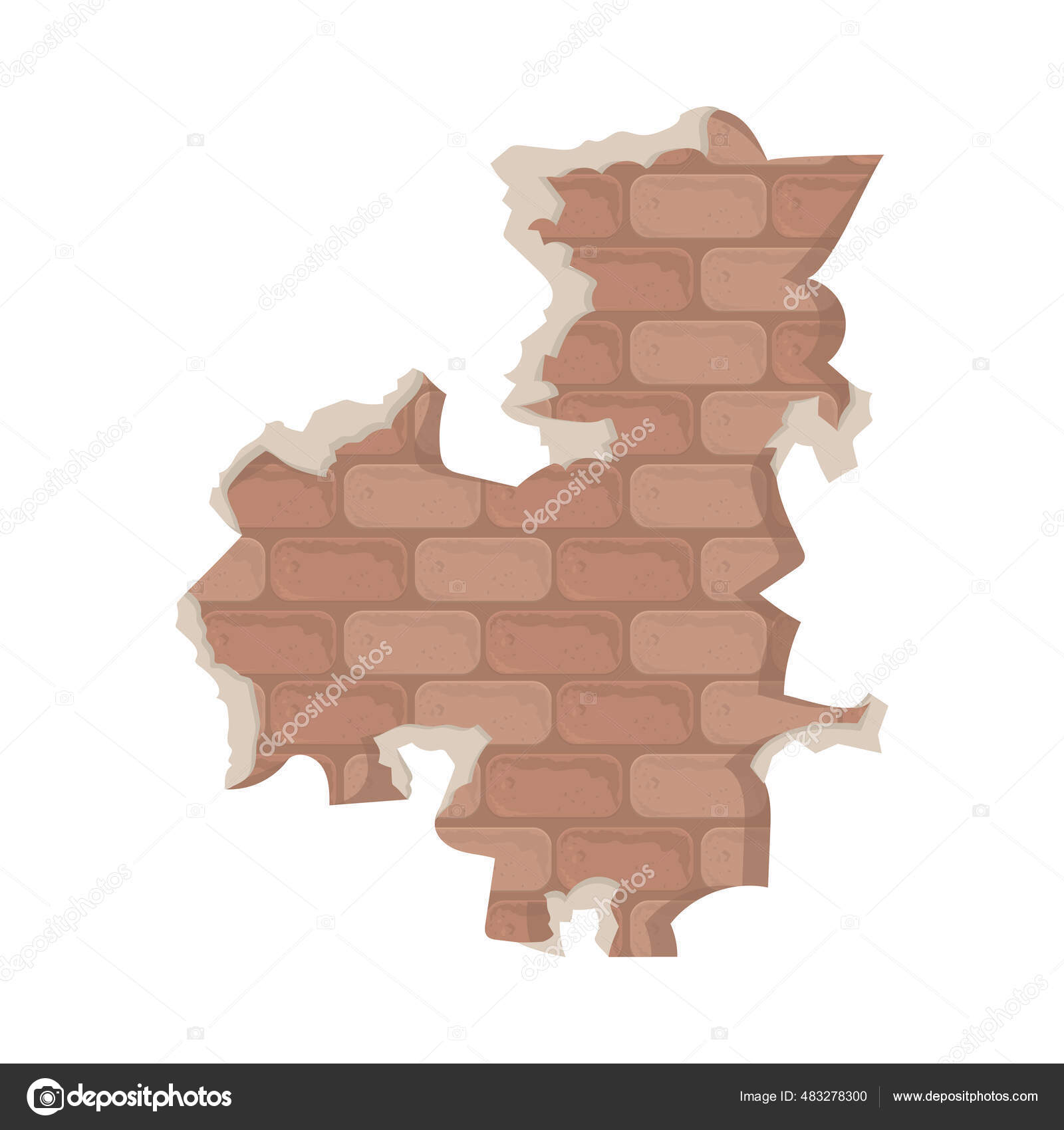 Explosion cracked brick wall Stock Vector Image by ©stockgiu #483278300