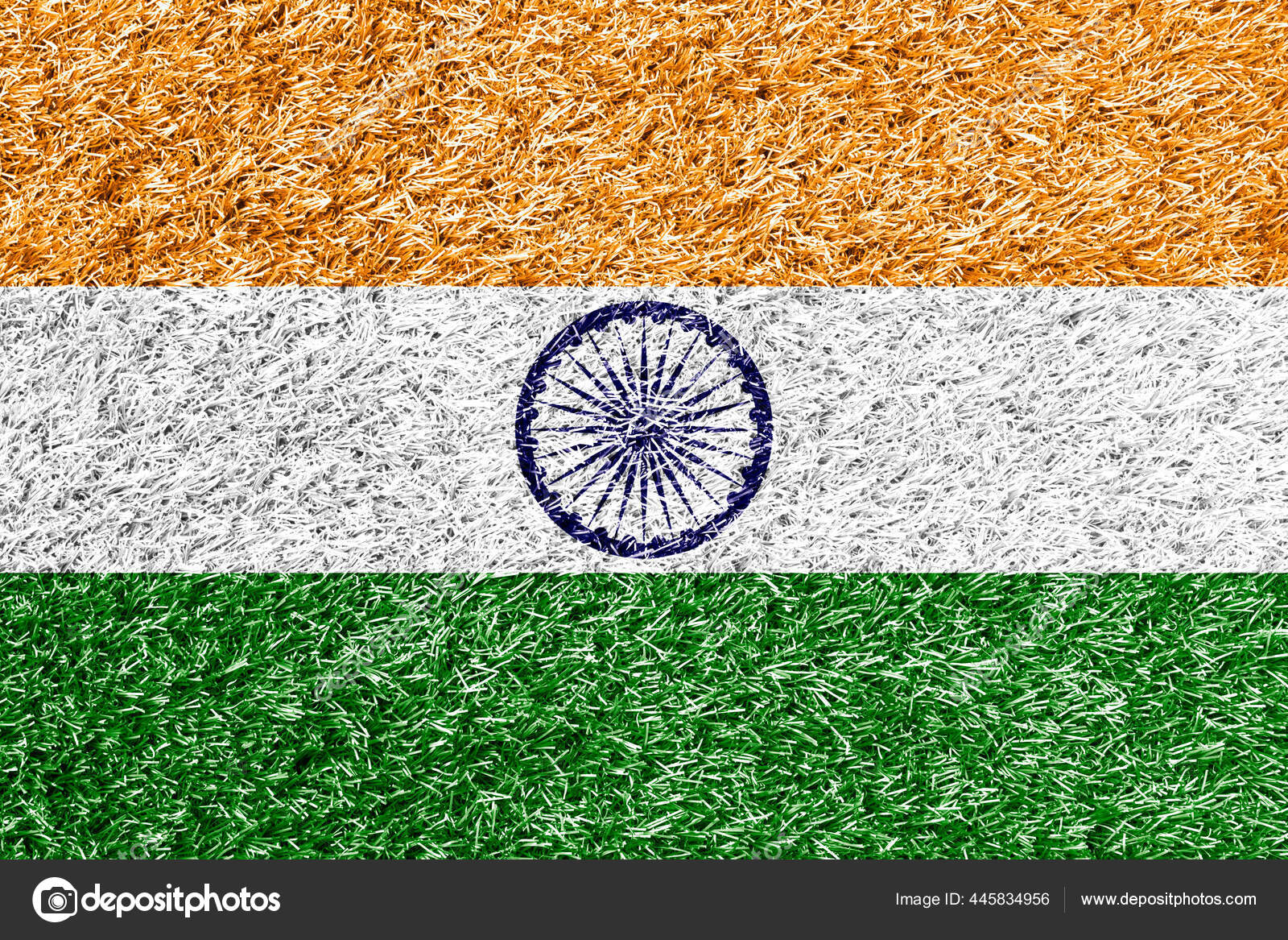India Flag Grass Background Texture — Stock Photo © pinkblue #445834956