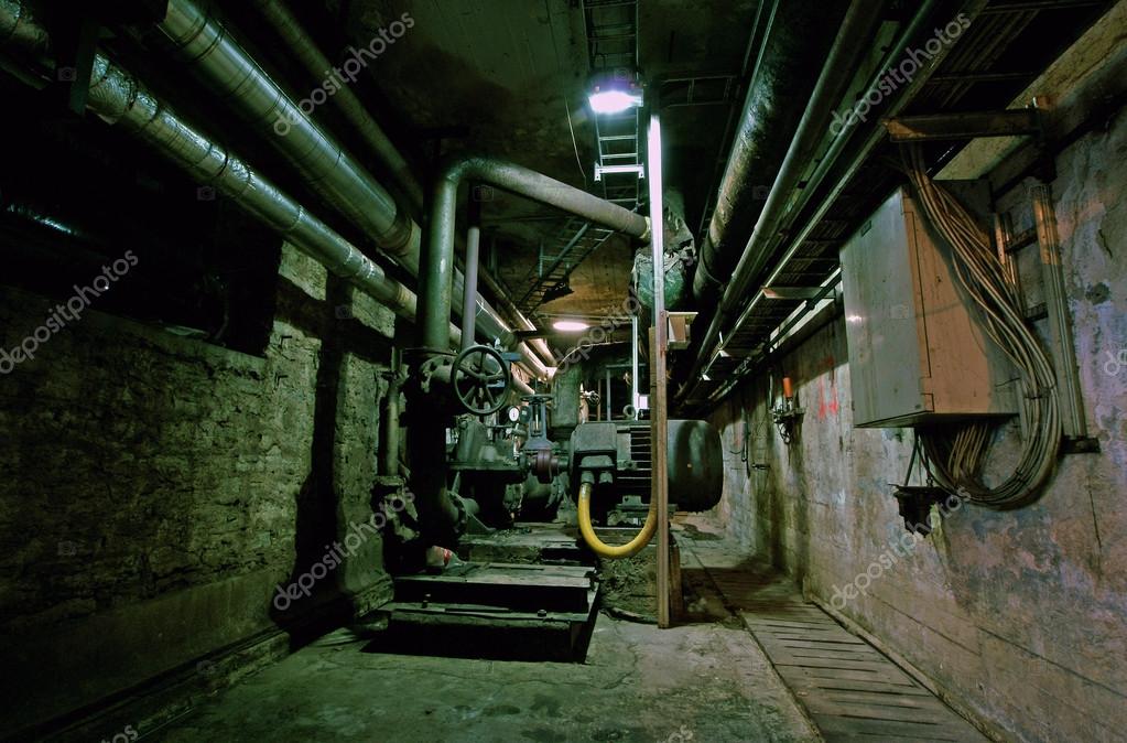 Old abandoned dirty empty scary factory interior Stock Photo by ...
