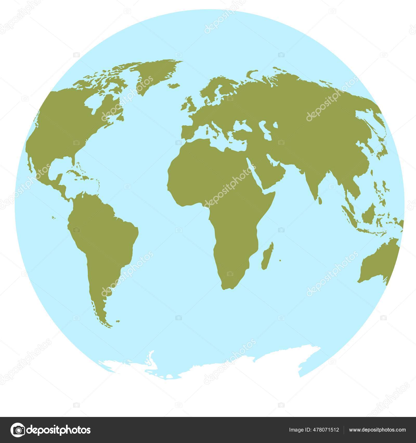 World Globe Map Flat