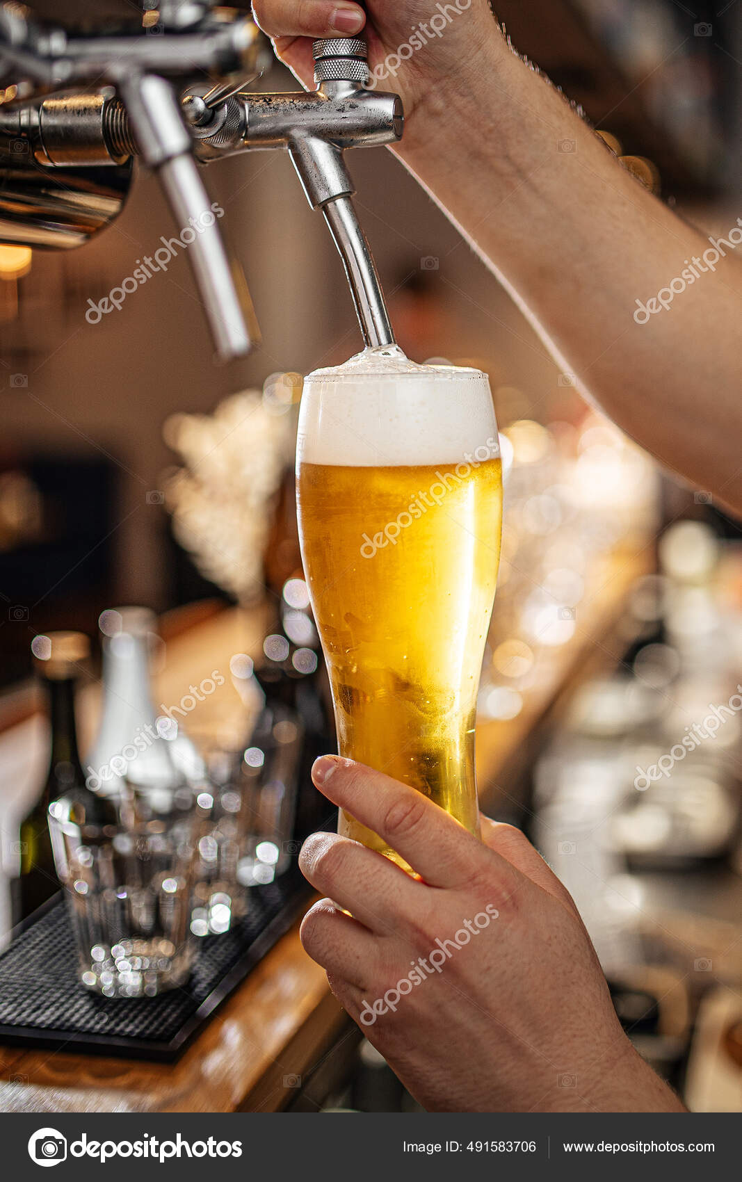 Hands pouring draught beer into a glass Stock Photo by ©Hihitetlin ...