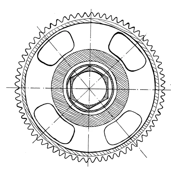 Gears. Gears. Under construction blueprint. — Stock Vector ...