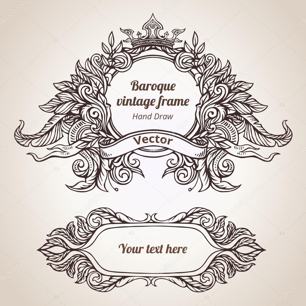 Simple Baroque Frame Vector