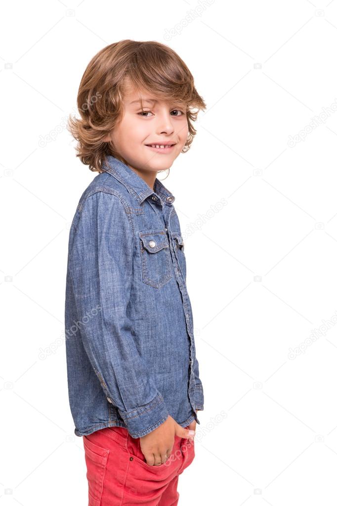 Boy posing over white — Stock Photo © jolopes #52630623