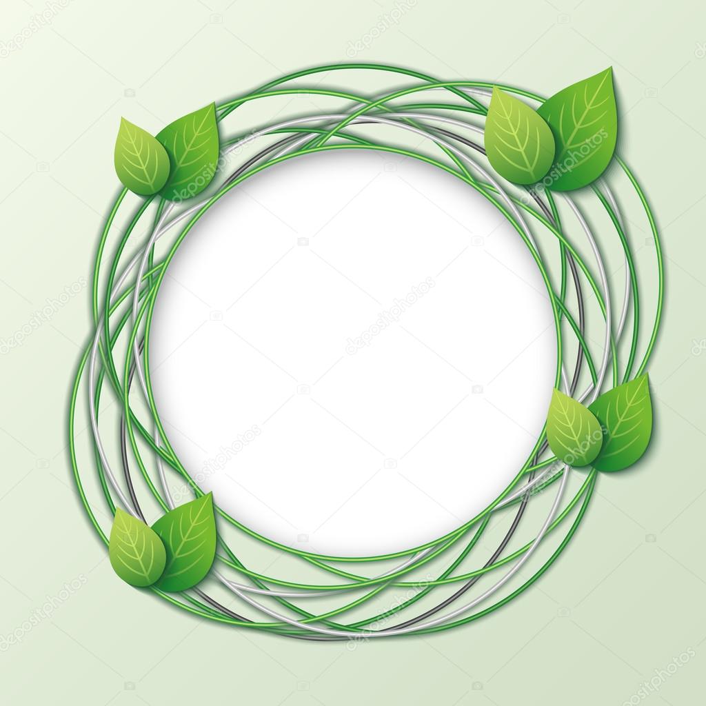 Eco creative frame with circles and leaves Stock Vector by ©silvionka ...