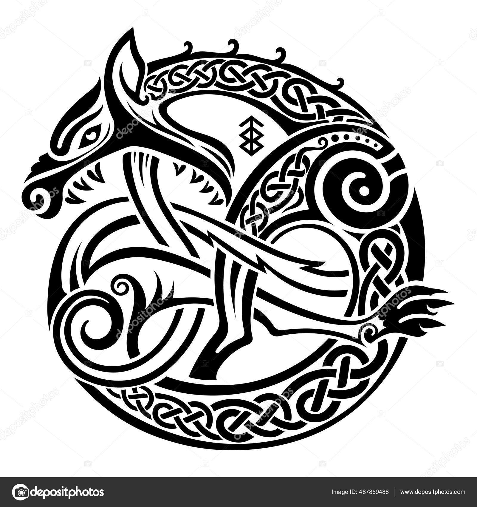 Norse Knot Work Wolf