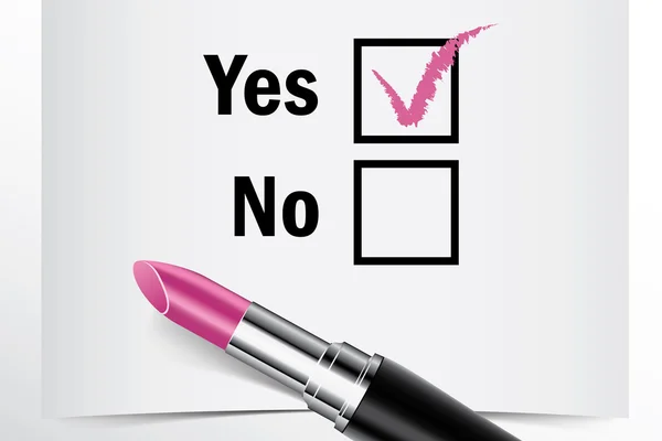 Tick box with lipstick Vector Art Stock Images | Depositphotos