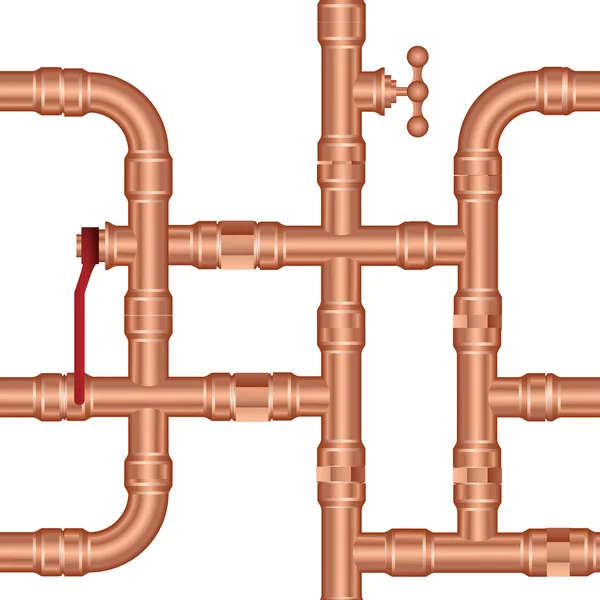 Vector brass pipeline construction pieces — Stock Vector ...