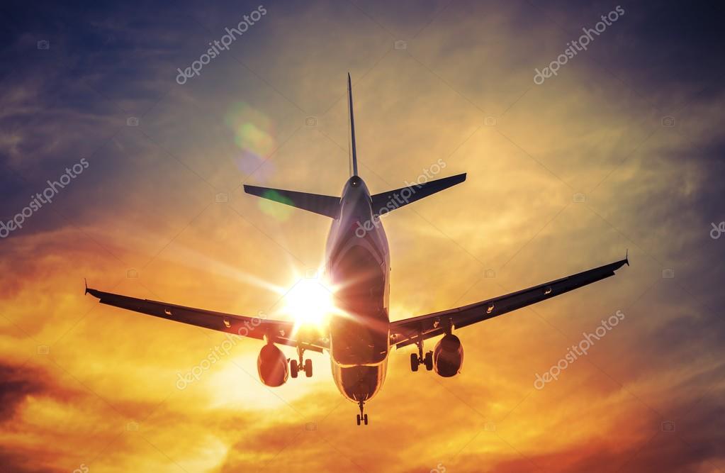 Airplane and the Sun — Stock Photo © welcomia #68237083