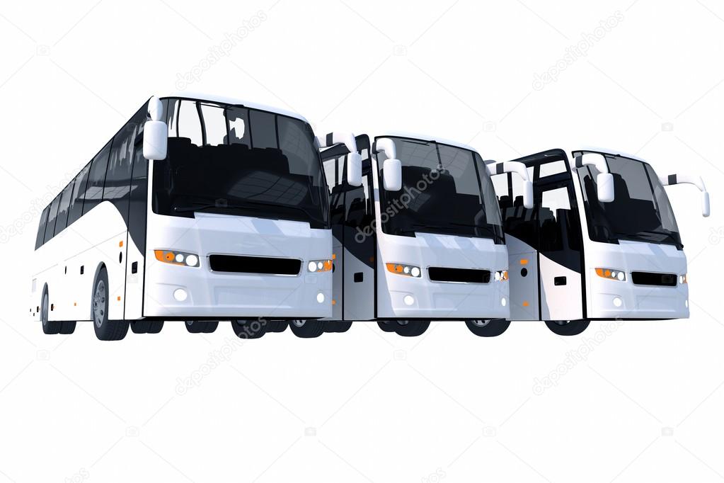 Three Modern Buses Isolated — Stock Photo © welcomia #68246349