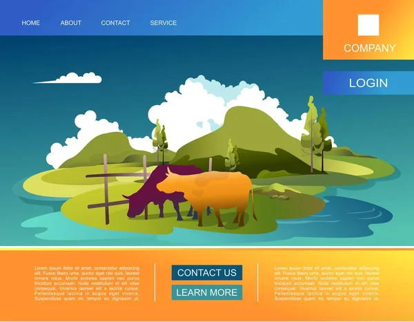 Rural website mockup, Royalty-free Rural website mockup Vector Images ...