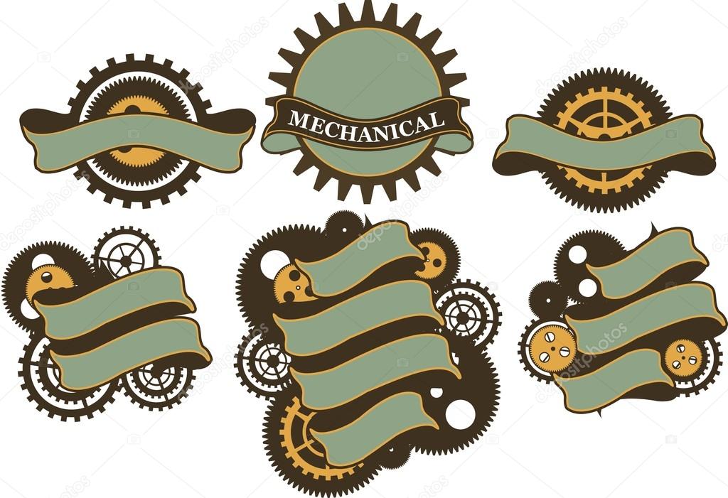 Steampunk mechanism banner Stock Vector Image by ©marrishuannna #72971715