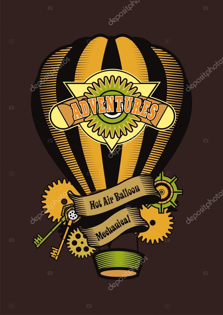 Steampunk hot air balloon Stock Vector Image by ©marrishuannna #76667137