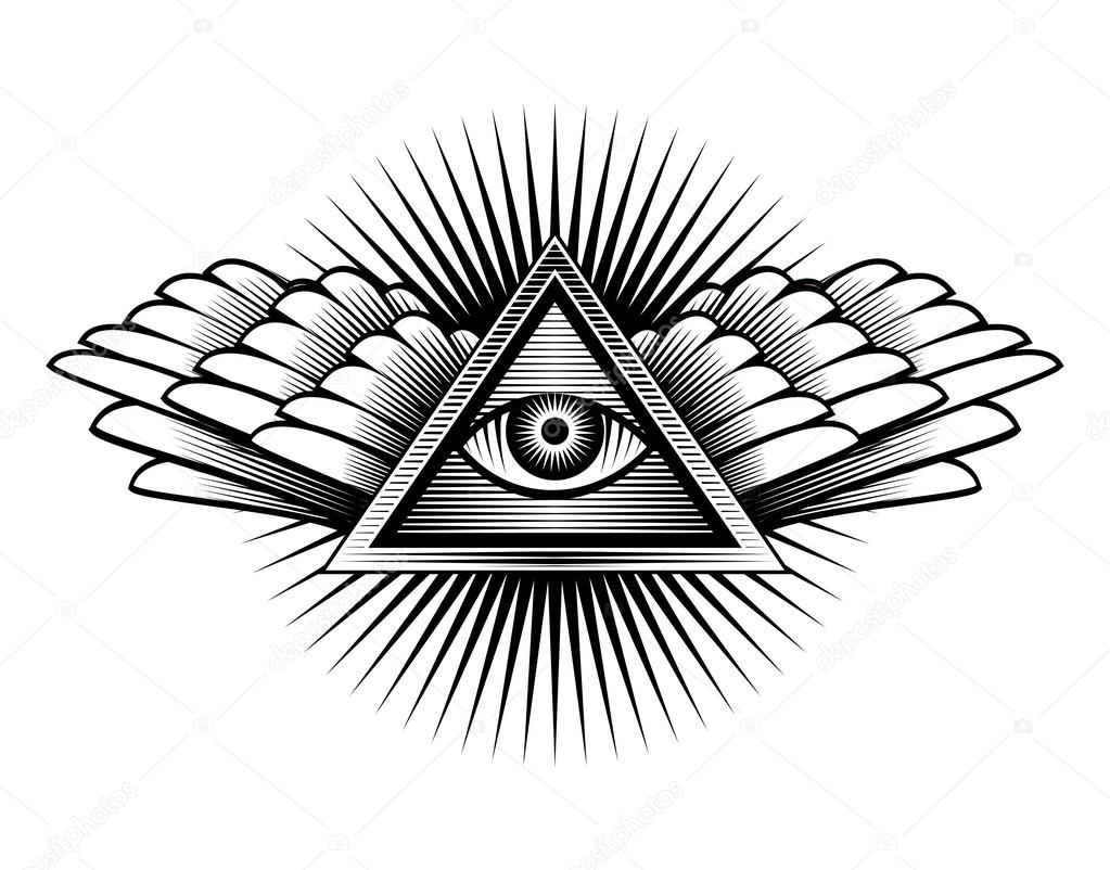 Pyramid Eye With Wings Tattoo