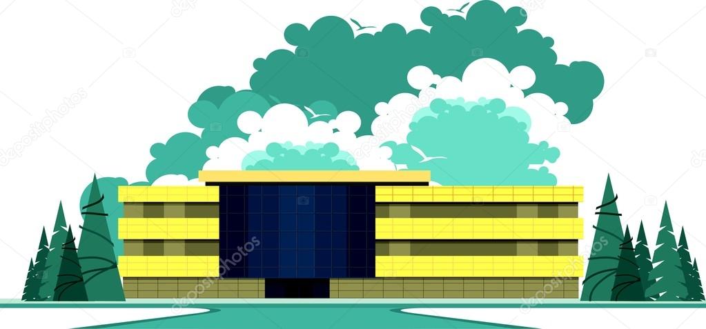 Sports center building Stock Vector by ©marrishuannna 90934972