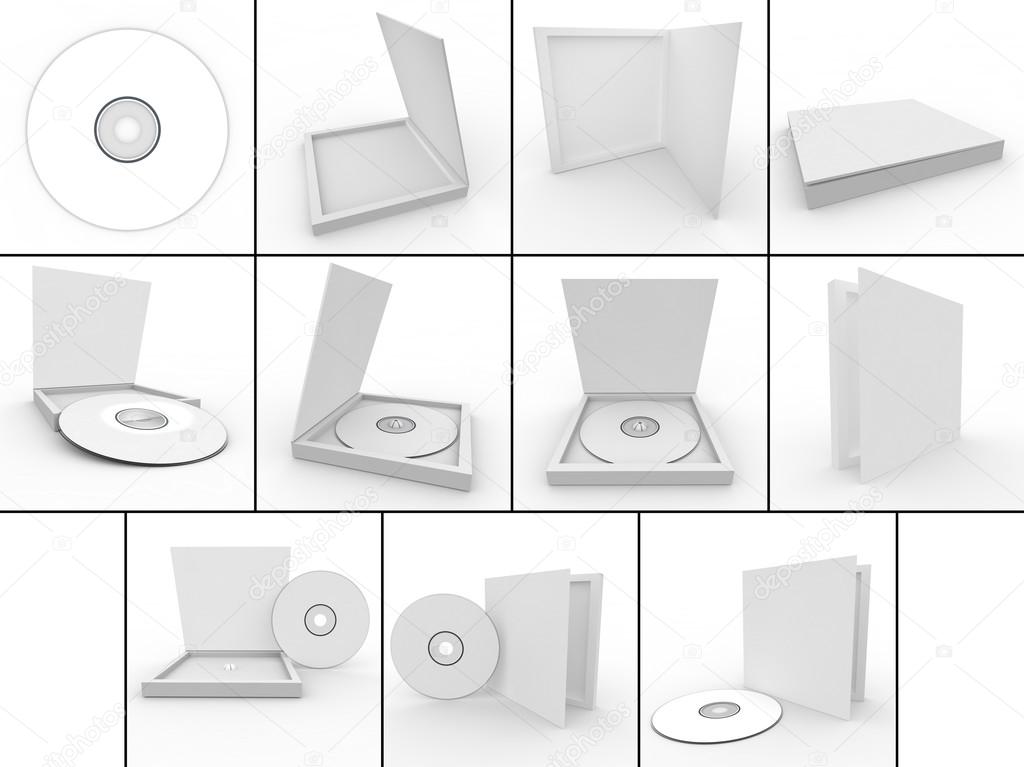 Collection. Blank white form - a disc in a box — Stock Photo ...