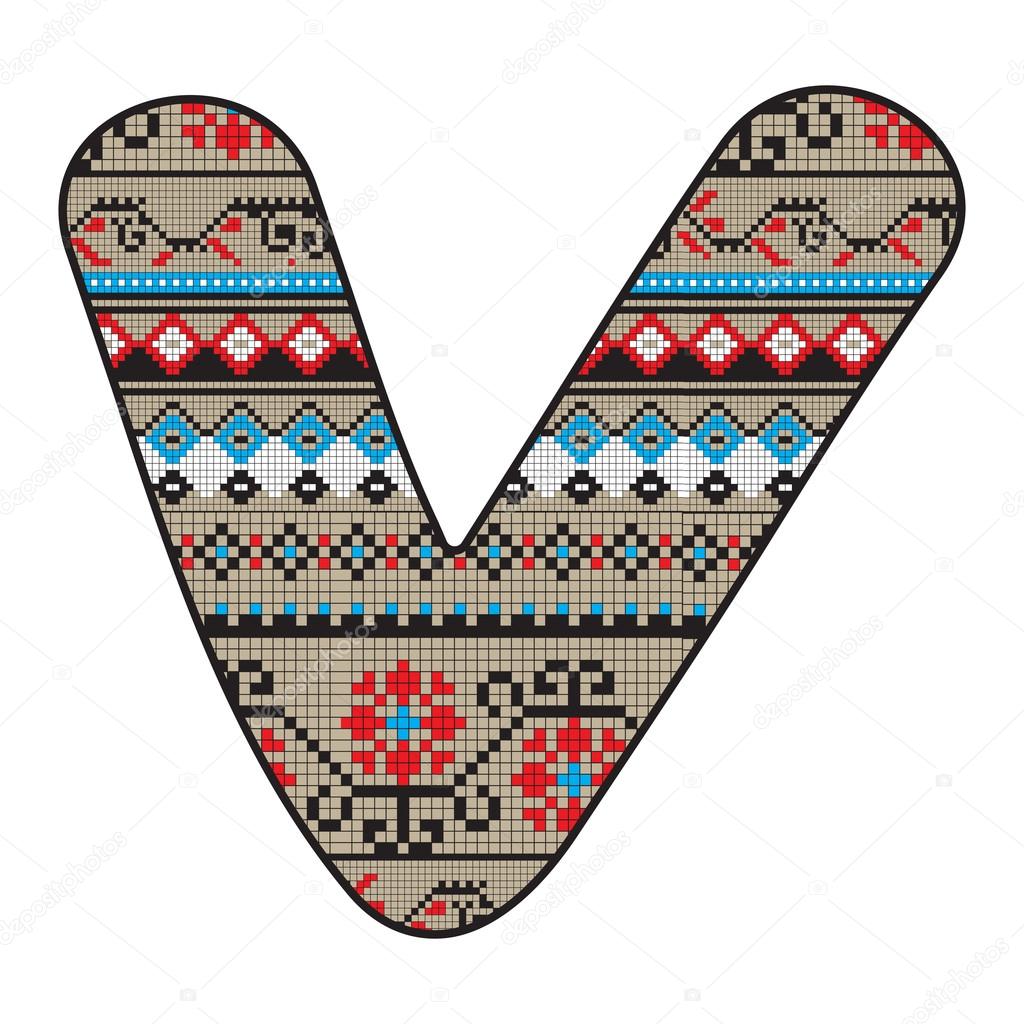 V letra decorada — Foto de stock © richcat #85831054