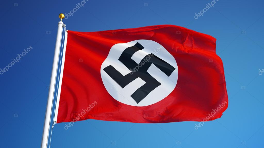 Nazi Germany flag, isolated with clipping path alpha channel ...