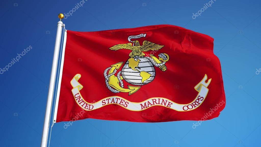 United States Marine Corps flag, isolated with clipping path alpha ...