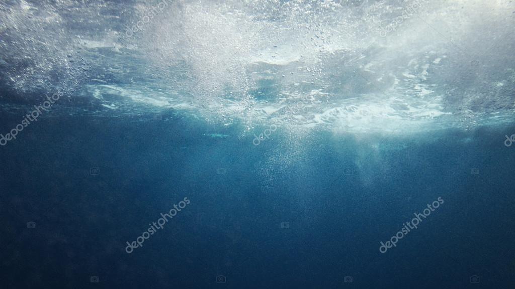 Beautiful underwater sea scene view from window porthole with natural ...