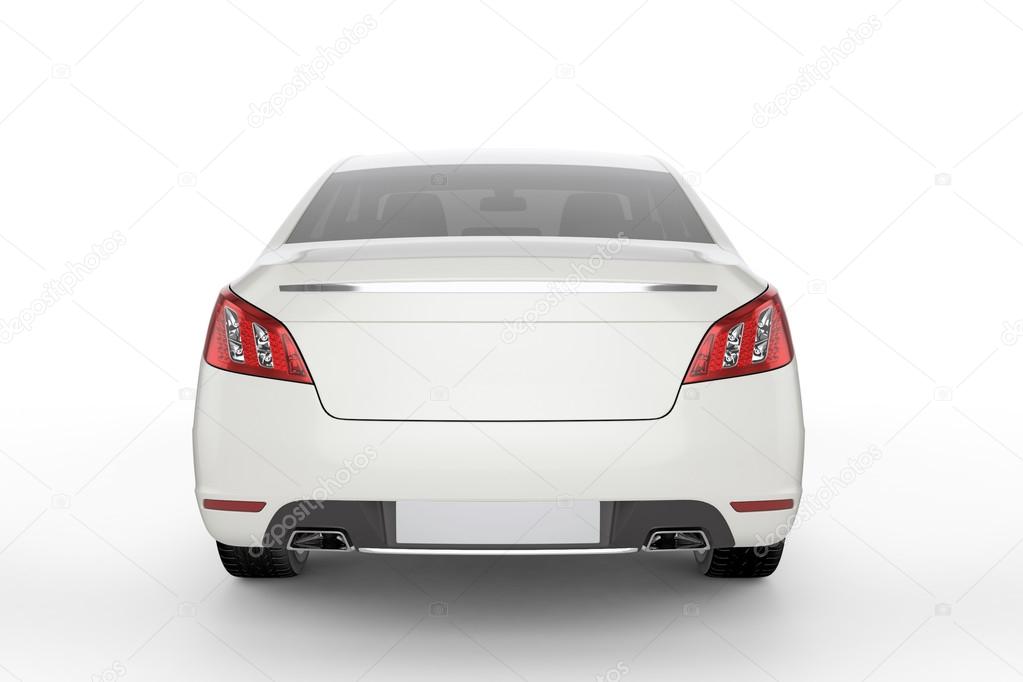 Car Back White Background