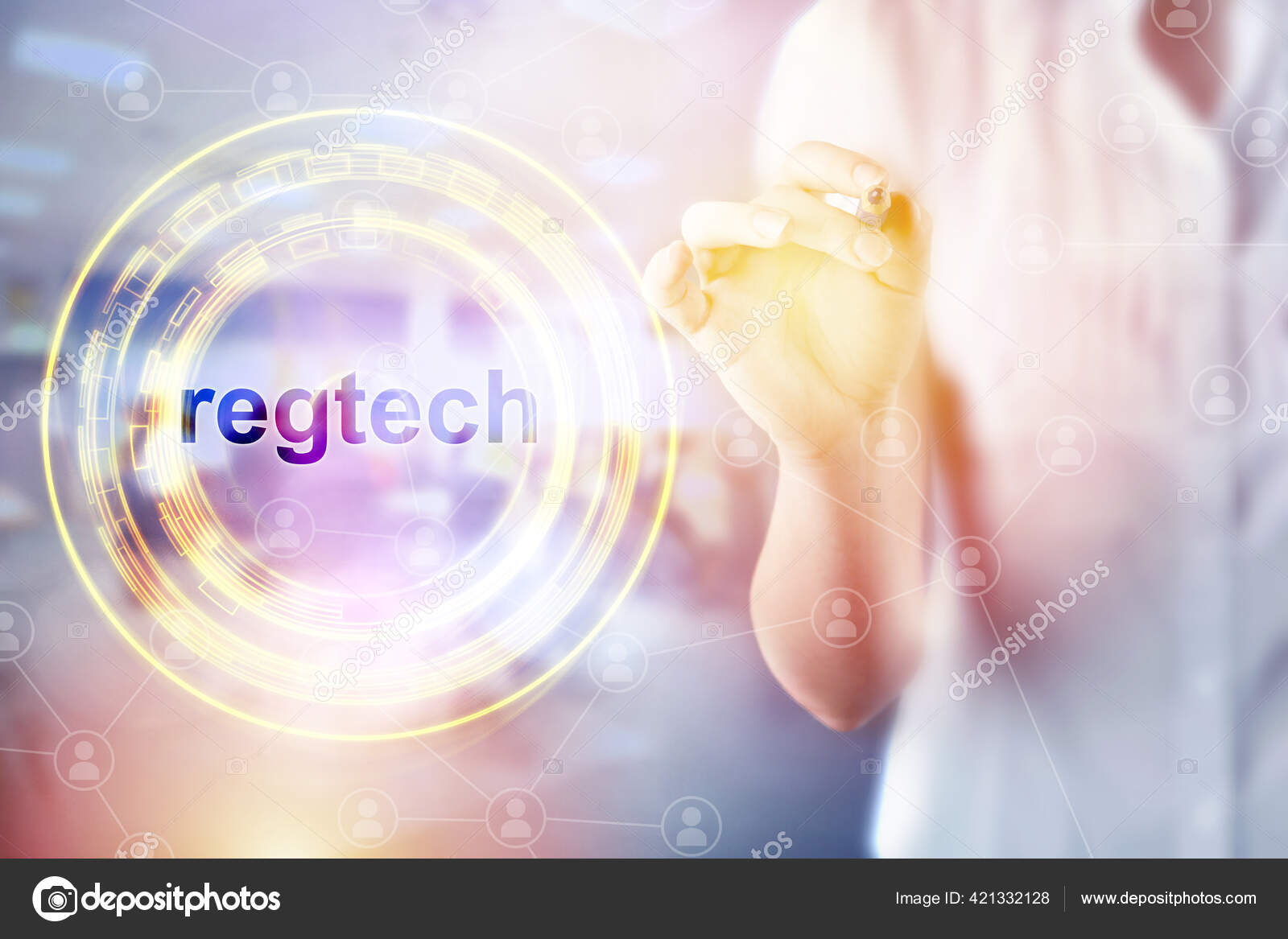 Regtech Concept Regulation Compliance Financial Control Screen Modern ...