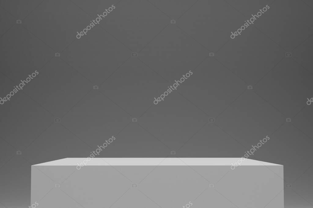 Cubo vacío o podio cuadrado con fondo de estudio. Escenario de escena ...