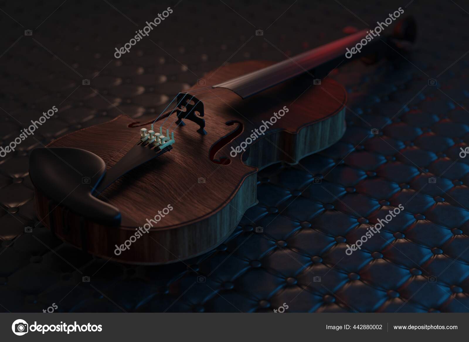 Old Violin Lying Leather Texture Background Music Concept — Stock Photo ...