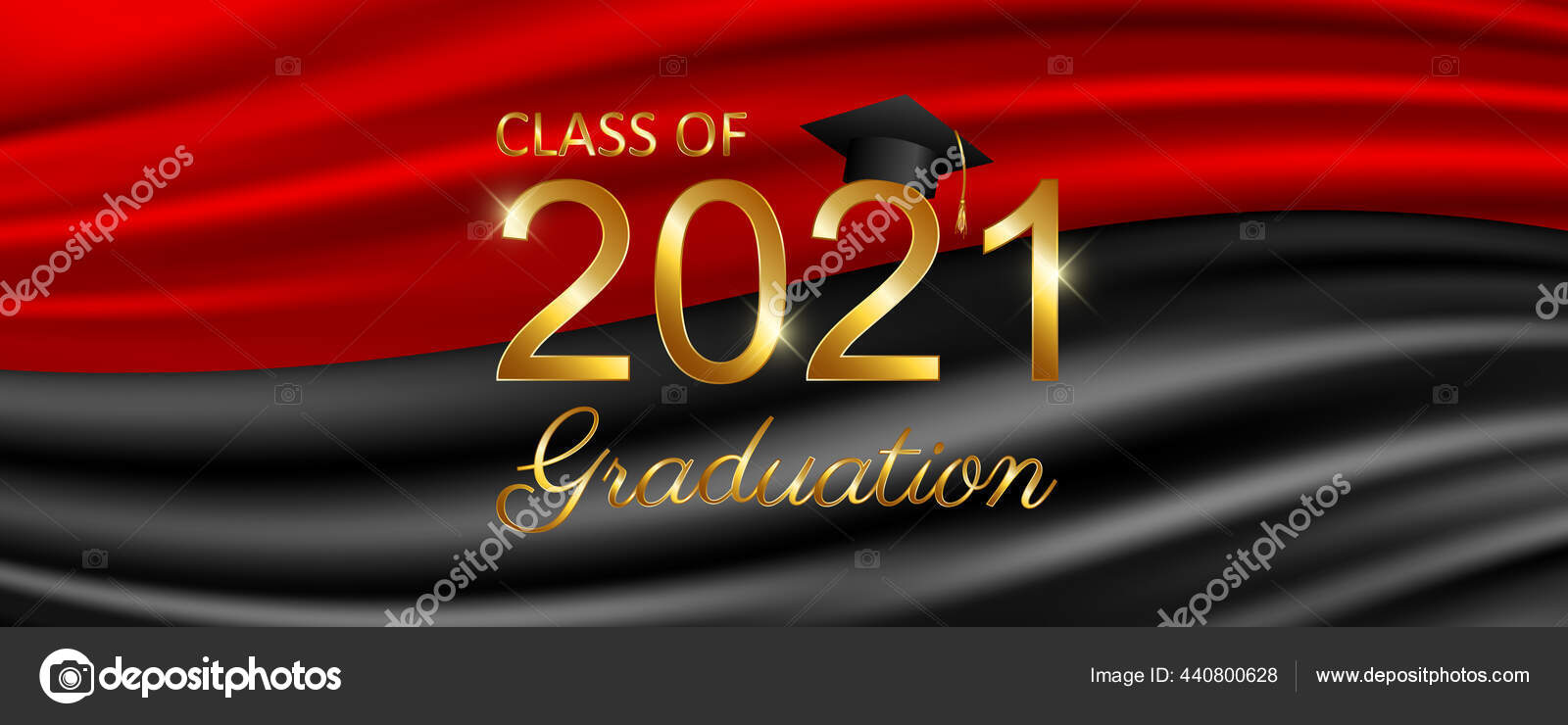 Class 2021 Graduation Text Design Cards Invitations Banner Stock Vector ...