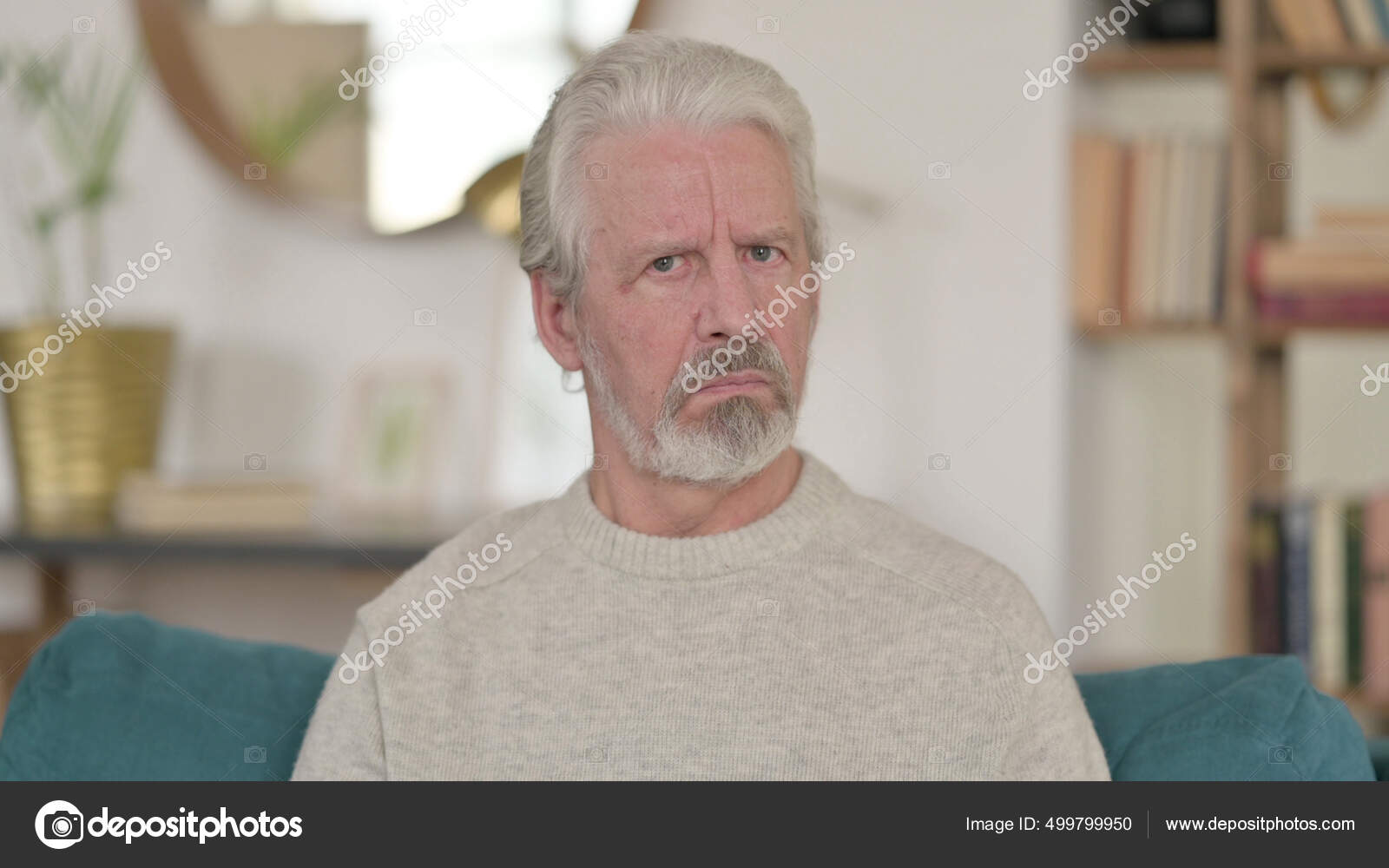 Senior Old Man Shaking Head in Disapproval, No — Stock Photo © mustang ...